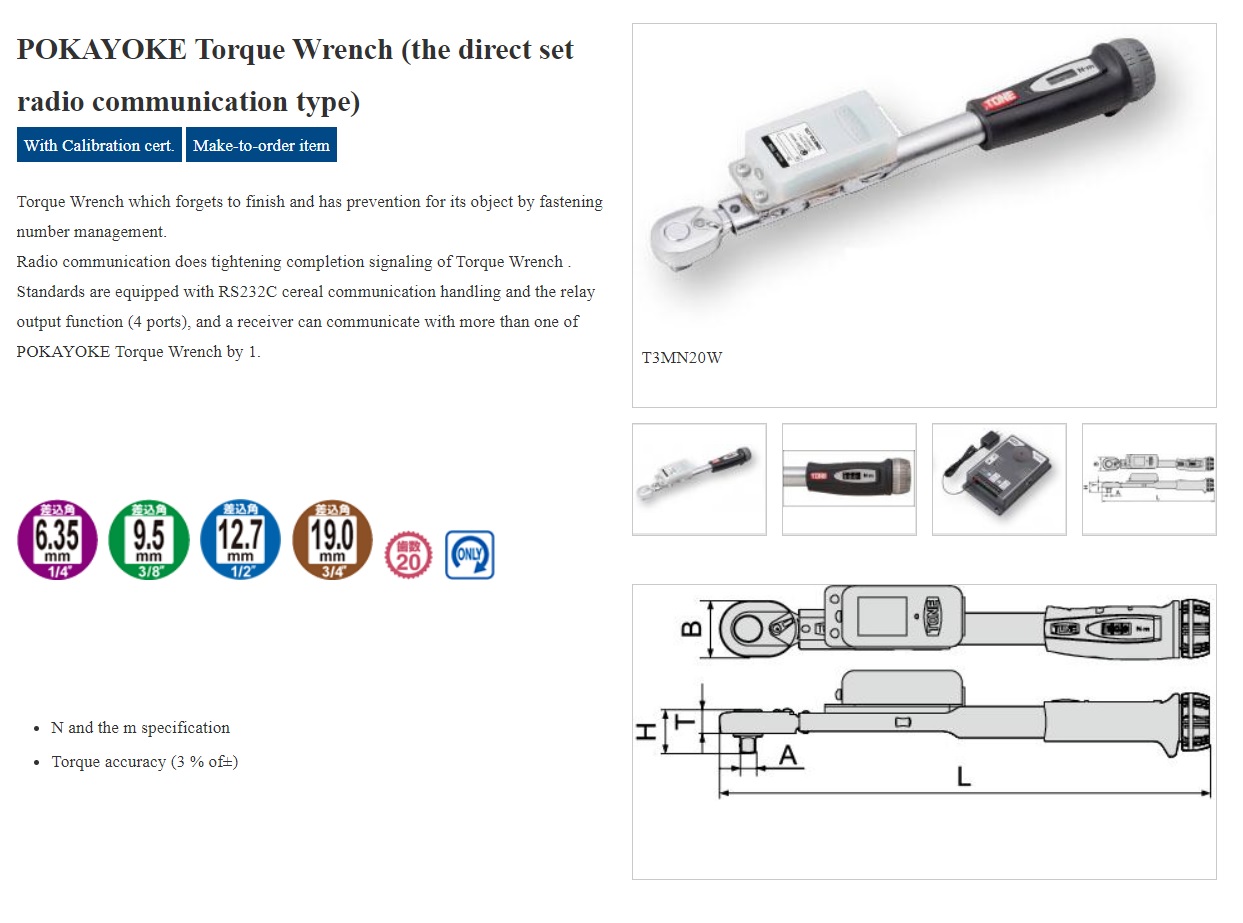 Ichiban Precision Sdn Bhd - Tone - Tone Ratchet Digitorqon, Preset type Torque Wrench (the ...